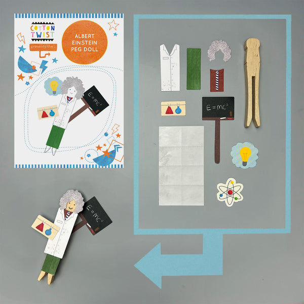 make your own albert einstein peg doll - sustainable craft kit - cotton ...