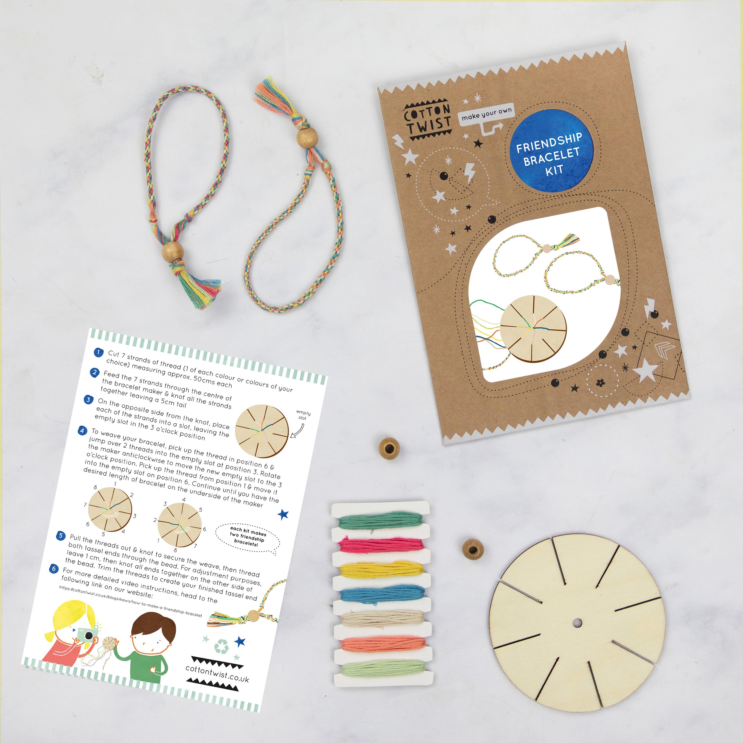 make your own friendship bracelets - sustainable craft kit - cotton twist