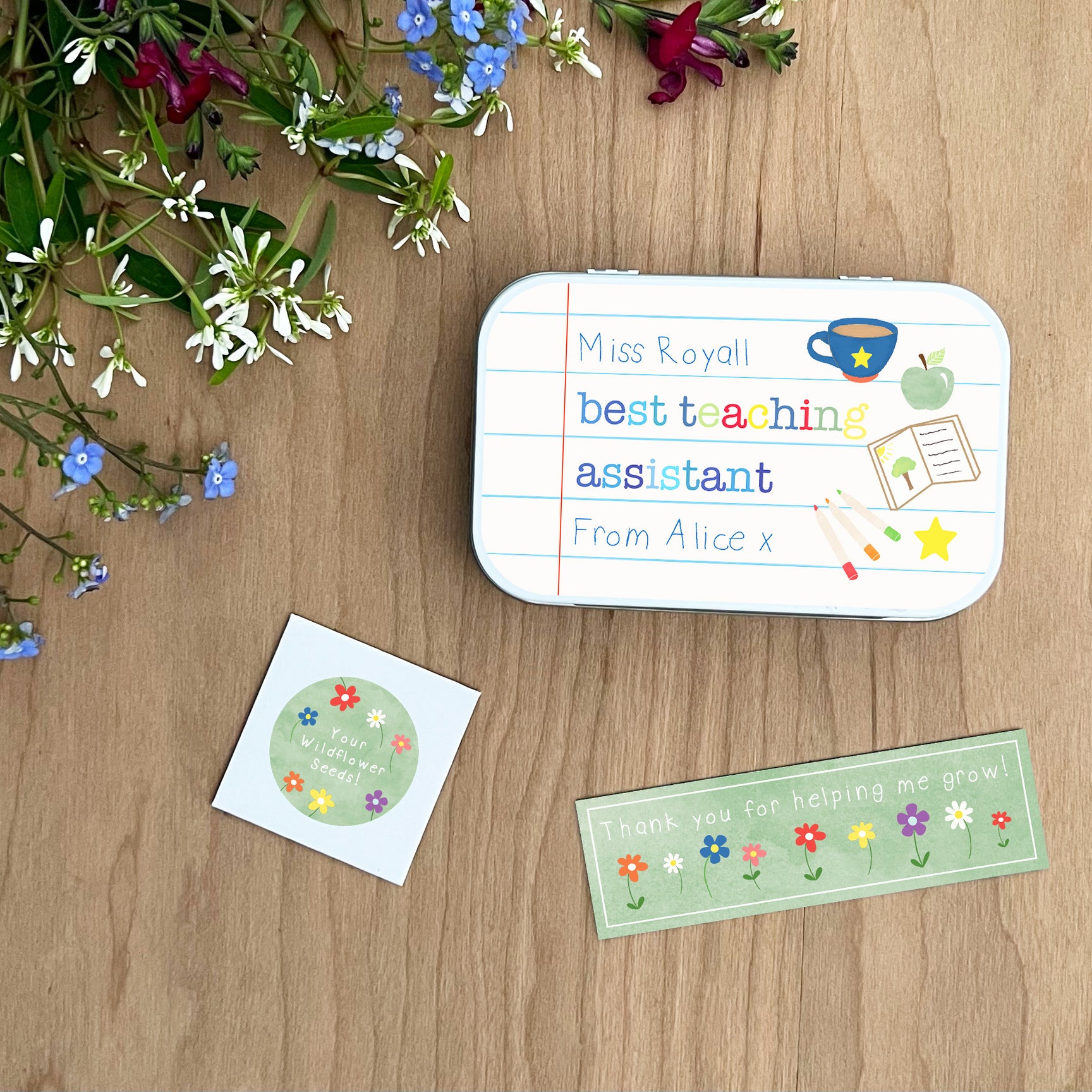personalised subject teacher gift tins - sustainable keepsake - cotton ...