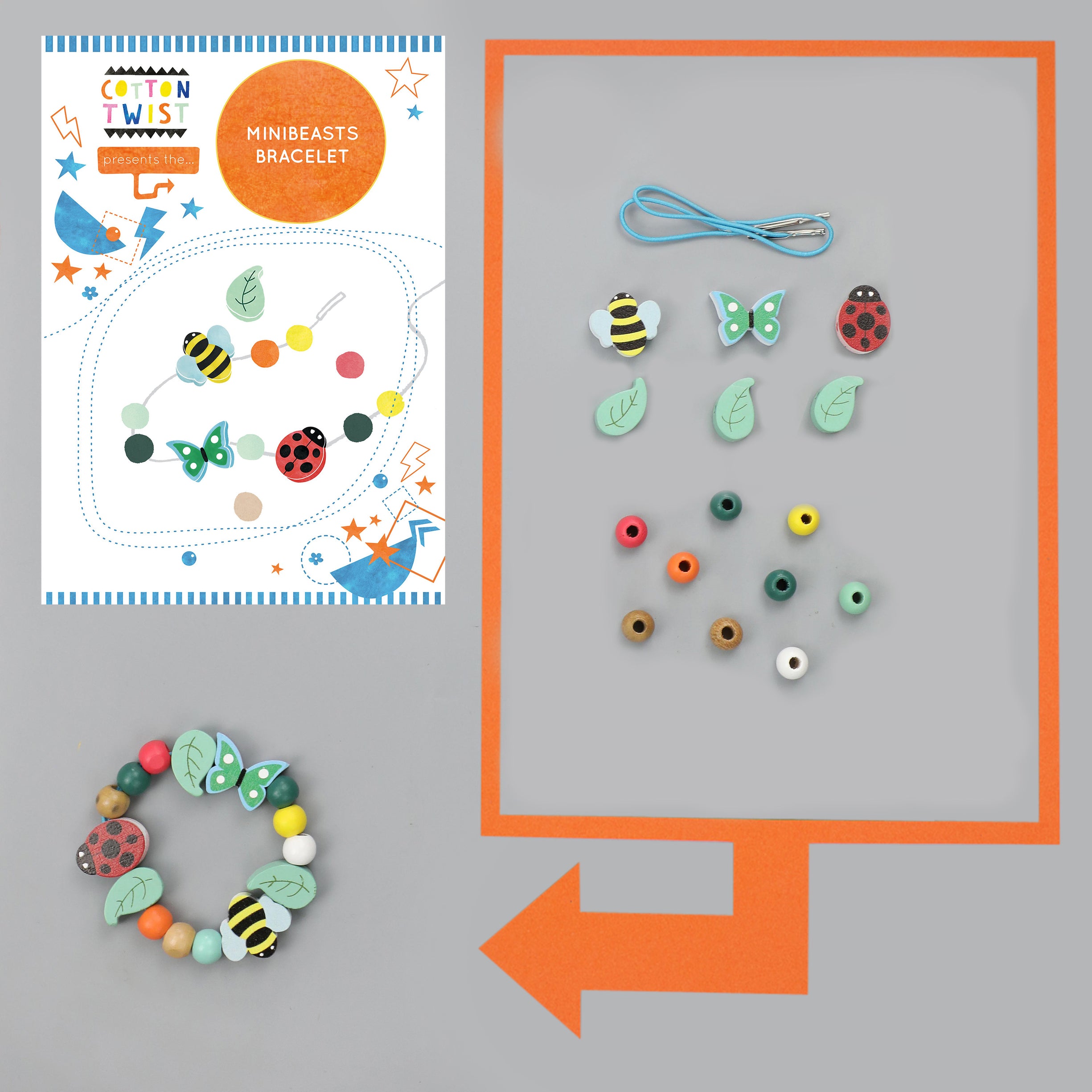 make your own minibeast bracelet - sustainable craft kit - cotton twist ...
