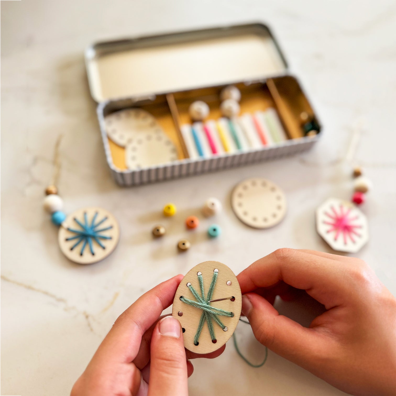 woven snowflake decoration kit - sustainable craft kit - cotton twist ...