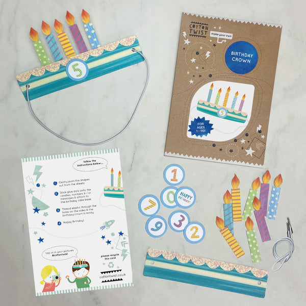 make your own birthday crown kit - sustainable craft kit - cotton twist