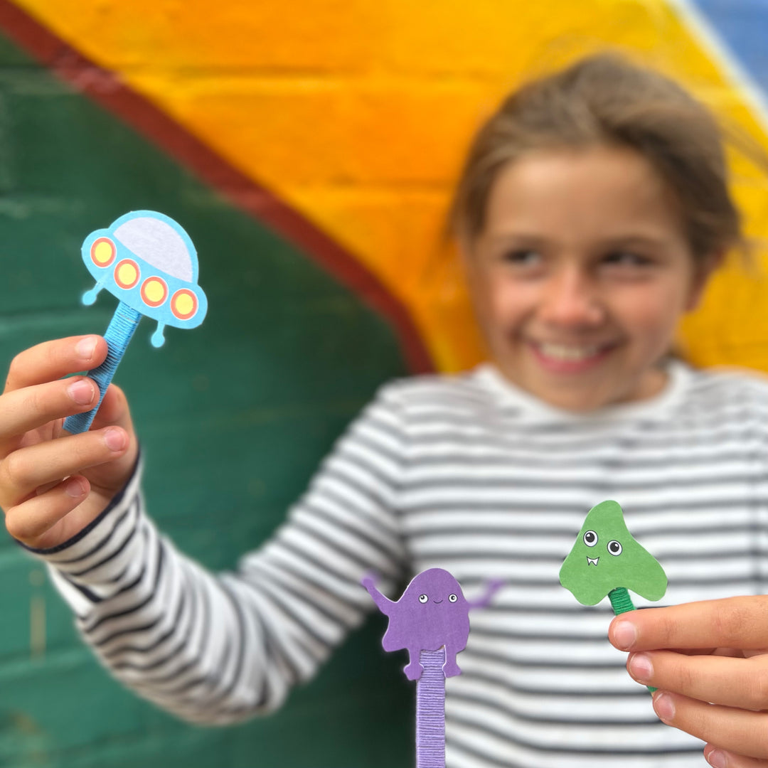 make your own space monster puppets - sustainable craft kit - cotton ...