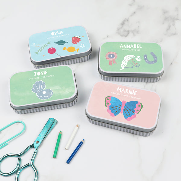 personalised & themed keepsake tins - pastel edit - sustainable ...