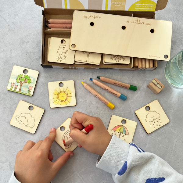personalised weather chart - sustainable craft kit - cotton twist