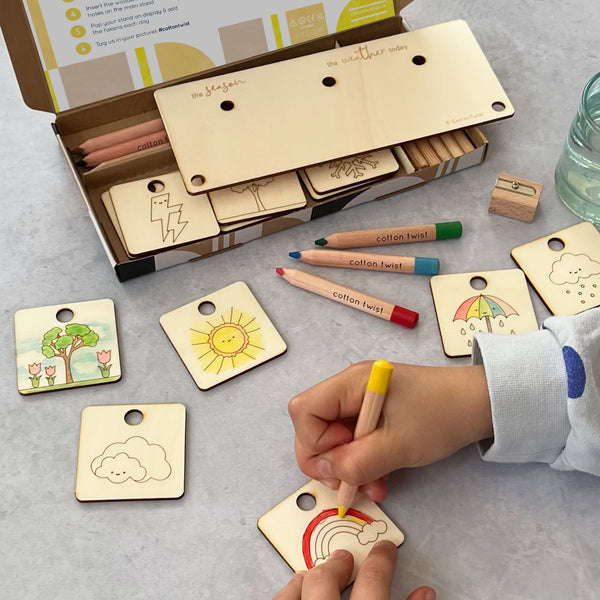 personalised weather chart - sustainable craft kit - cotton twist