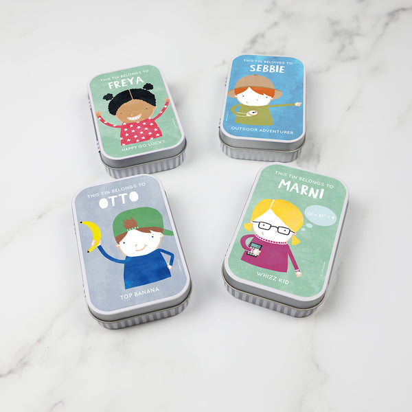 personalised character keepsake tin - sustainable keepsake - cotton twist